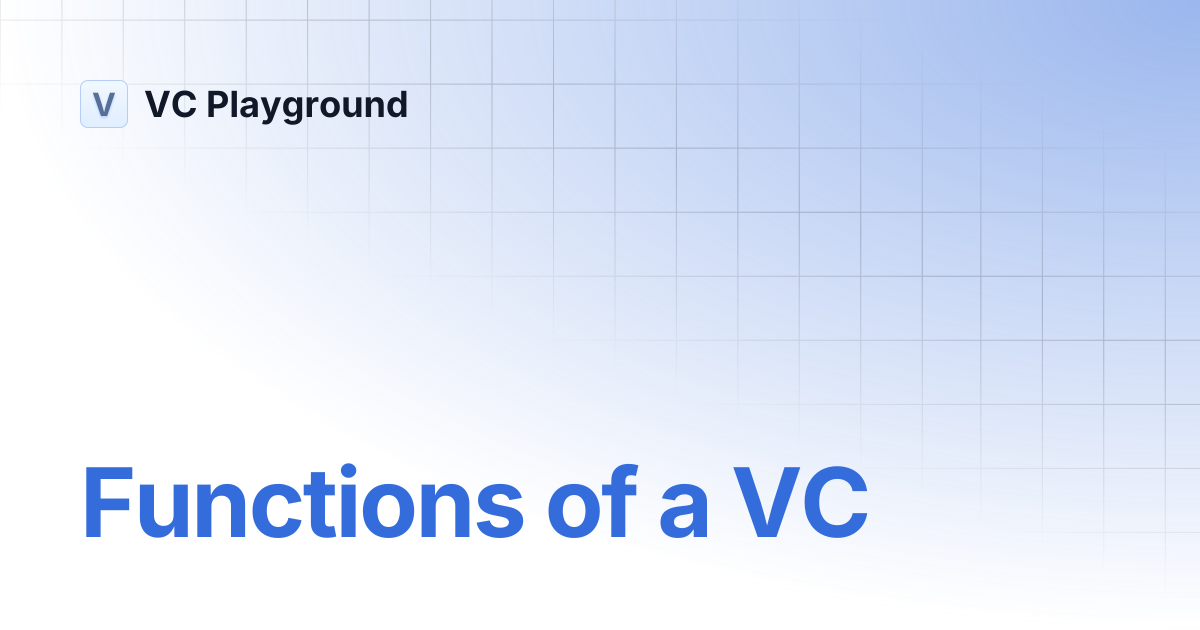 Functions of a VC | VC Playground